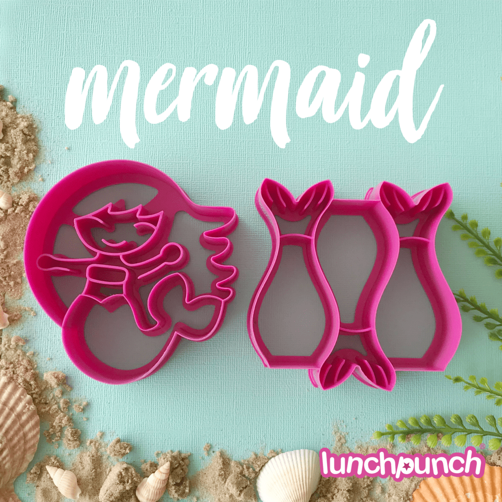 חותכני לחם בתולת ים Lunch Punch Sandwich Cutters - Mermaid - boxil ...